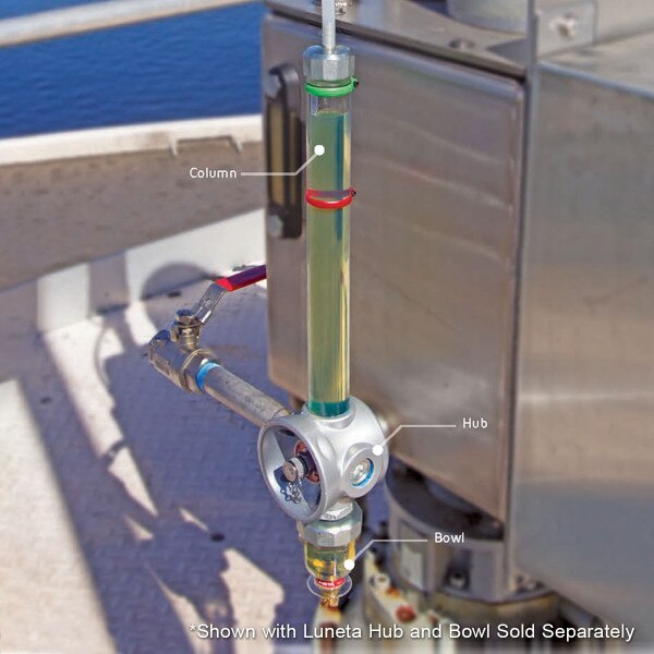 Luneta 3" Long Tritan Column, Level Rings, 1" NPT threads and Breather ...