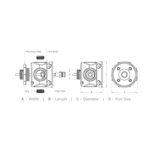 Luneta Hub Kit with 1" NPT threads, 4 Steel Plugs, High Flow Sample ...